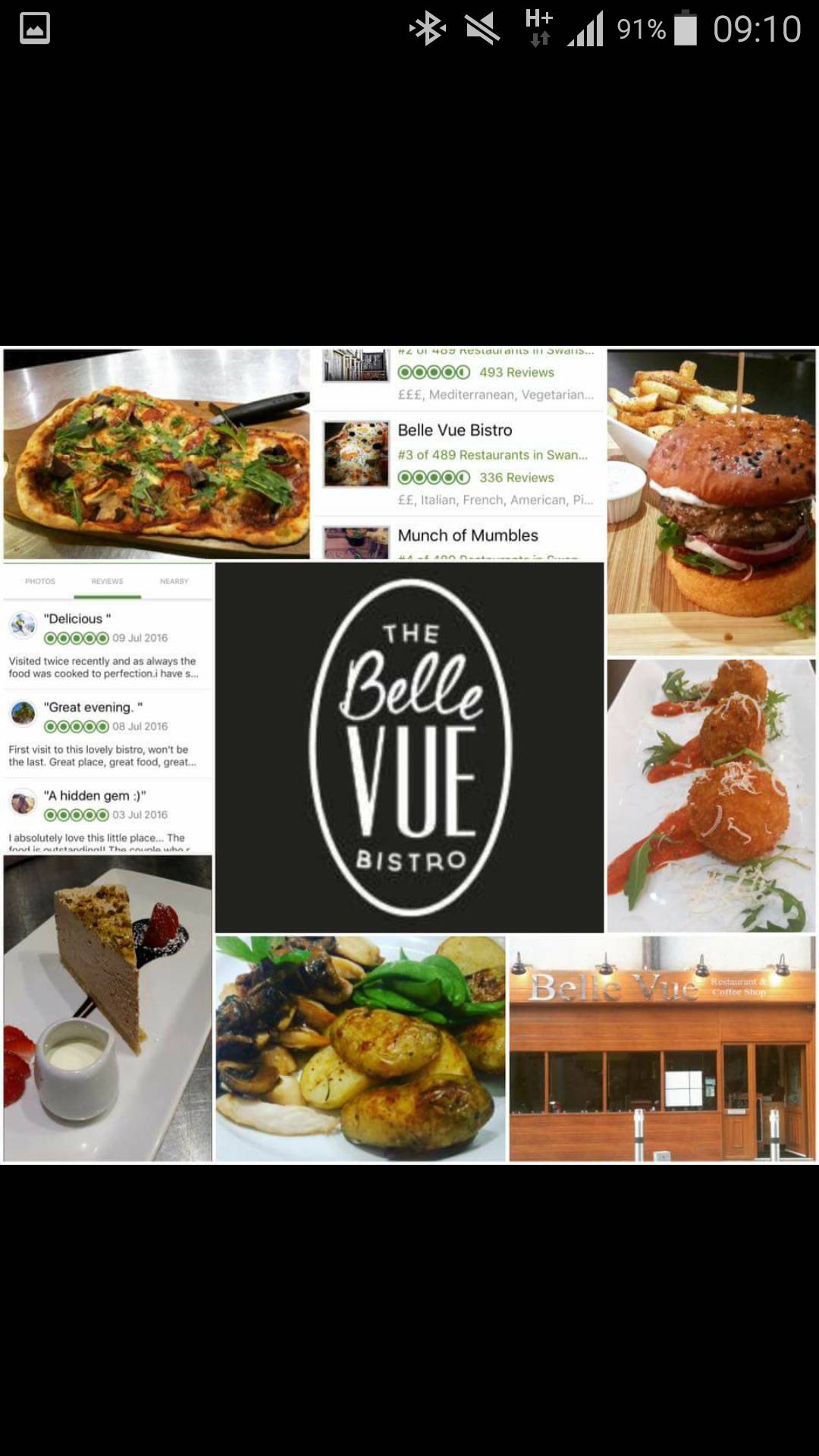 Menu at Belle Vue Bistro Swansea ltd restaurant, Swansea