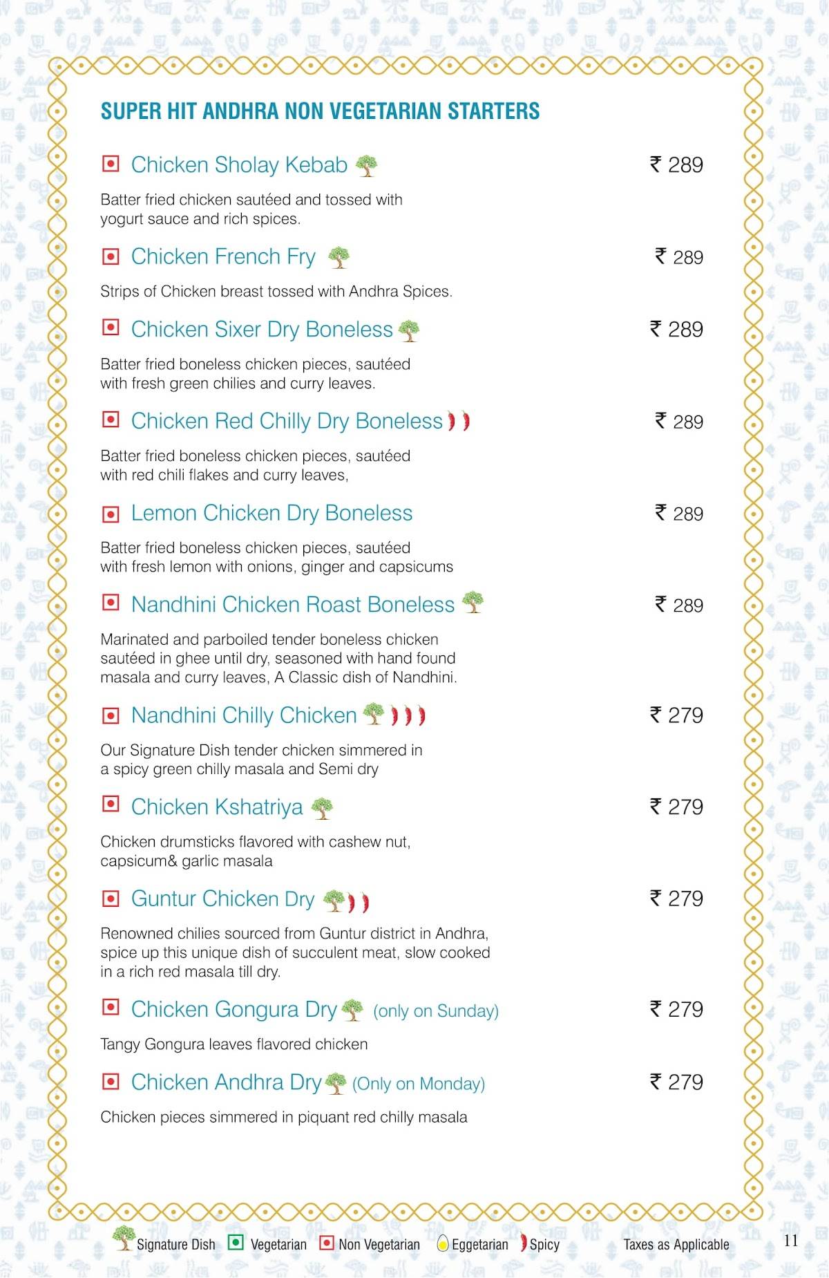 Menu at Nandhini Deluxe - Andhra Restaurant - Jayanagar, Bengaluru, 35/1