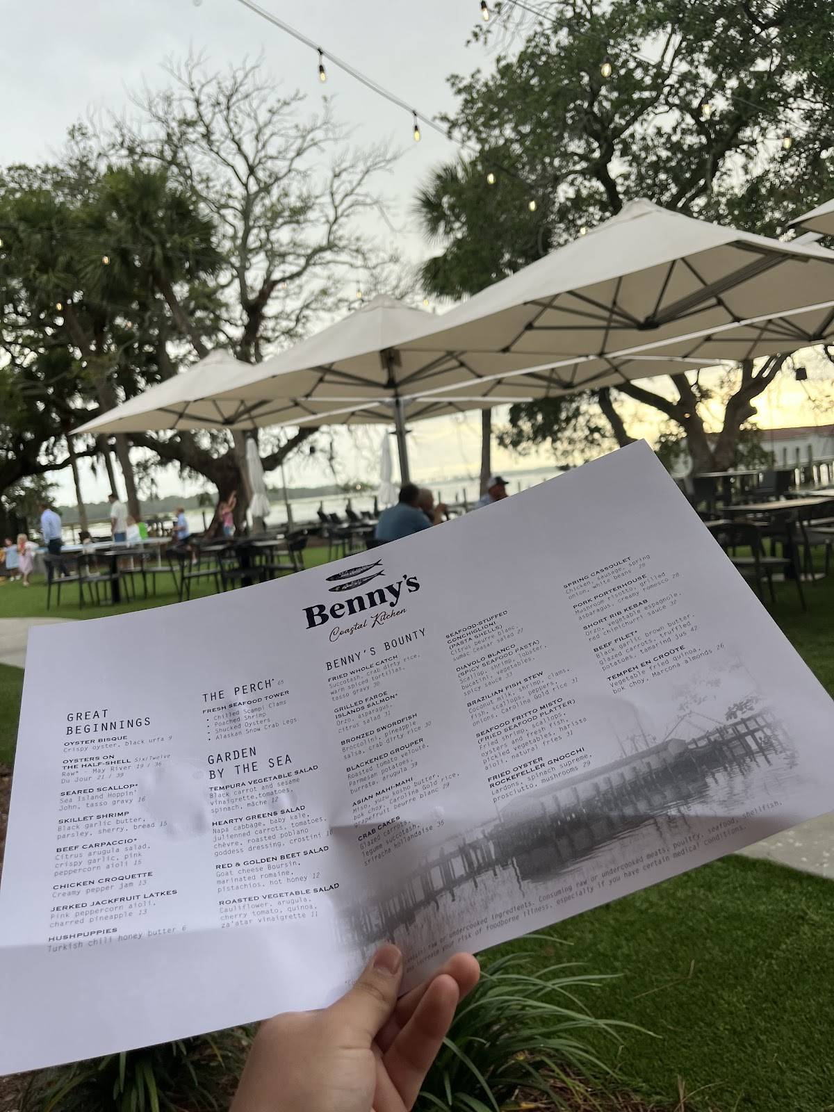 Menu at Benny's Coastal Kitchen pub & bar, Hilton Head Island