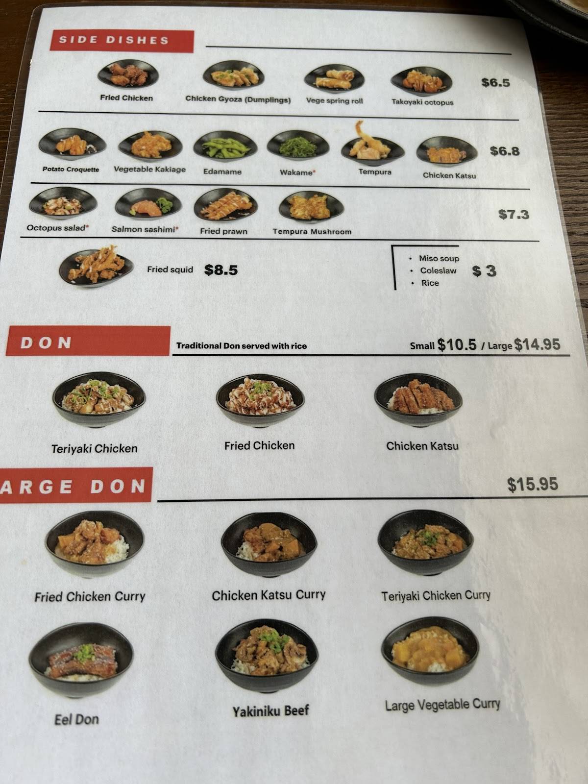 Carta del restaurante Bento Sorell, Sorell
