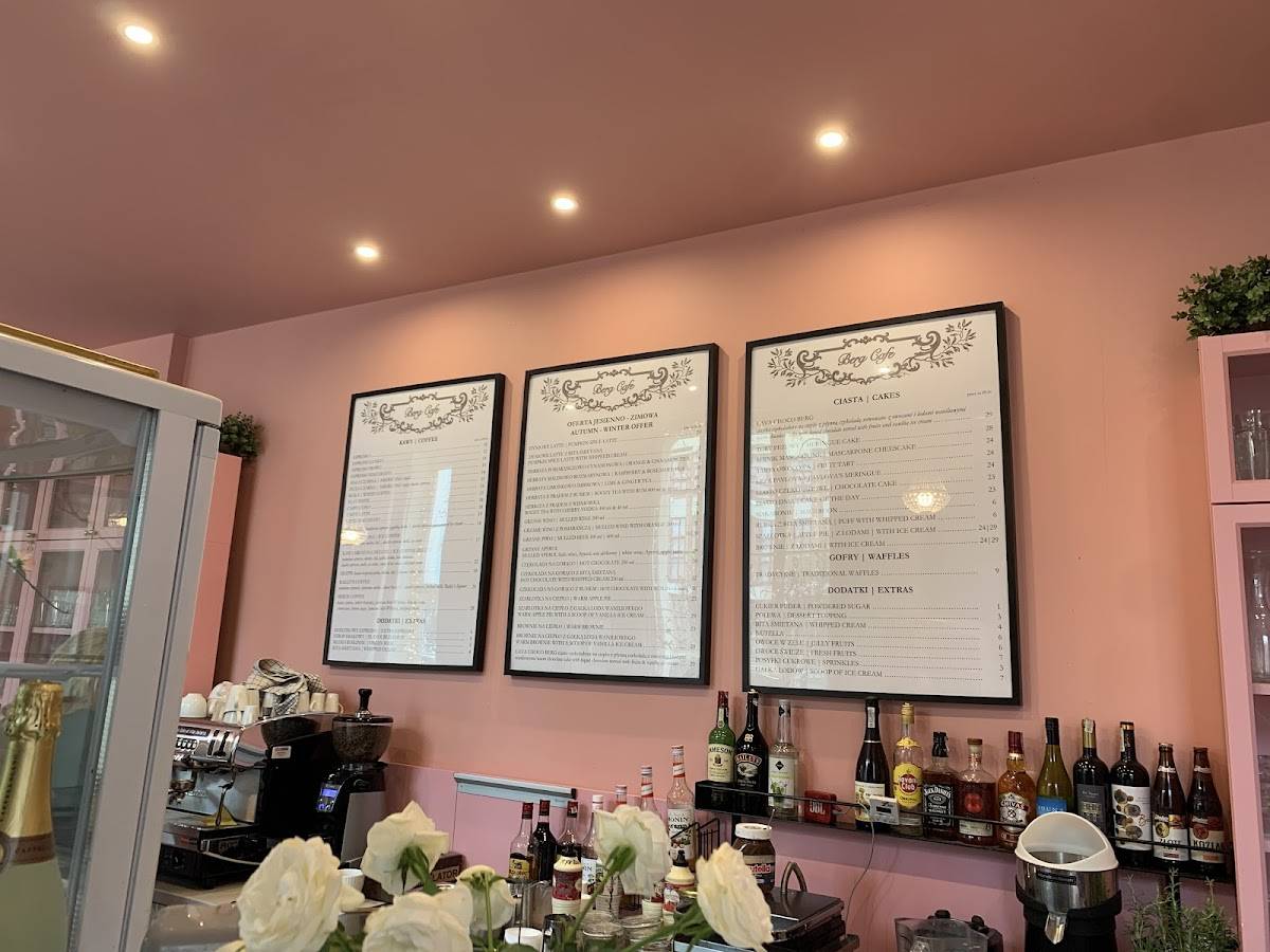 Menu at Berg Cafe, Gdańsk