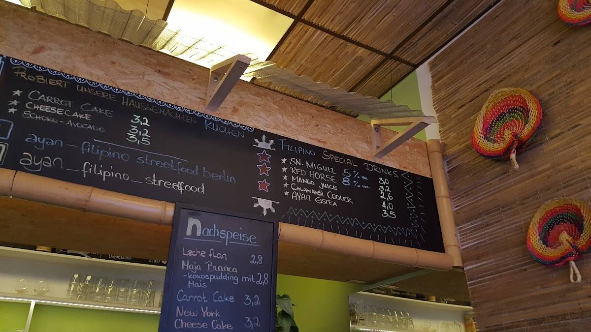 Carta del restaurante AYAN filipino streetfood, Berlin