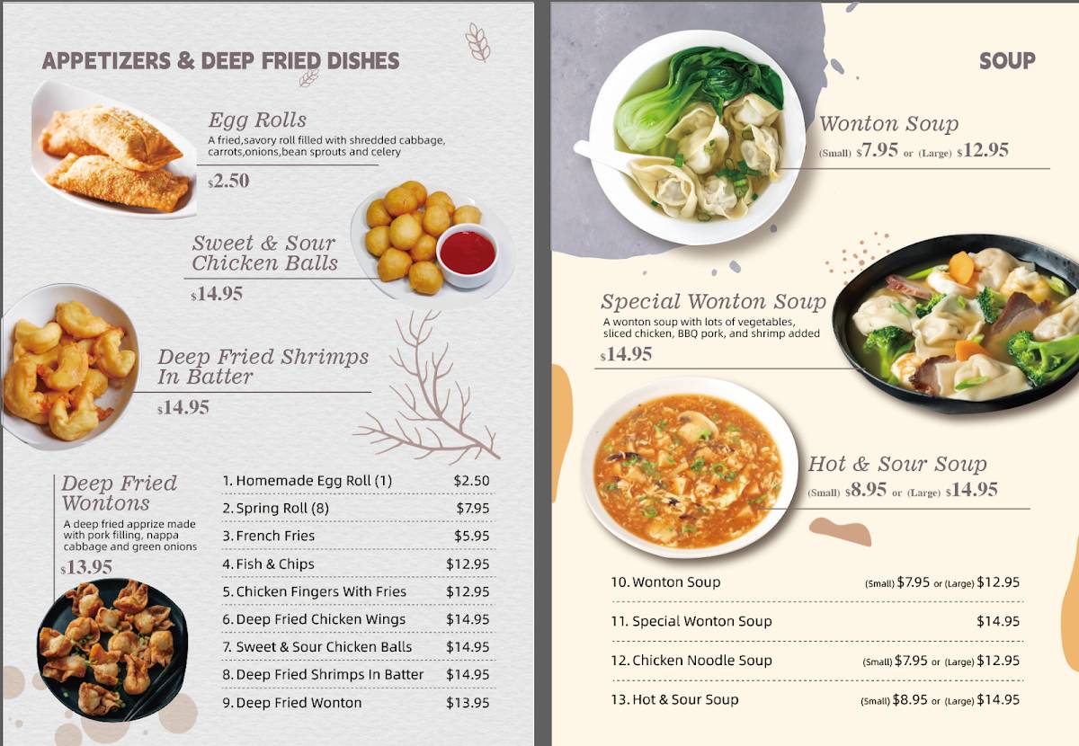 Menu at Bethune Chinese Kitchen restaurant, Bethune