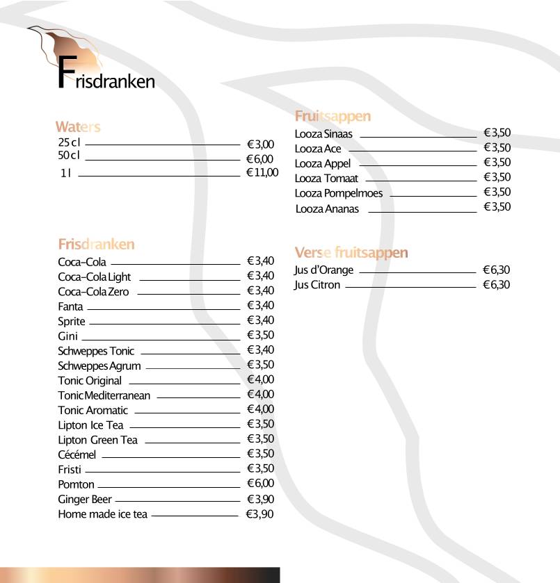 Menu at Beukenhof, Boom