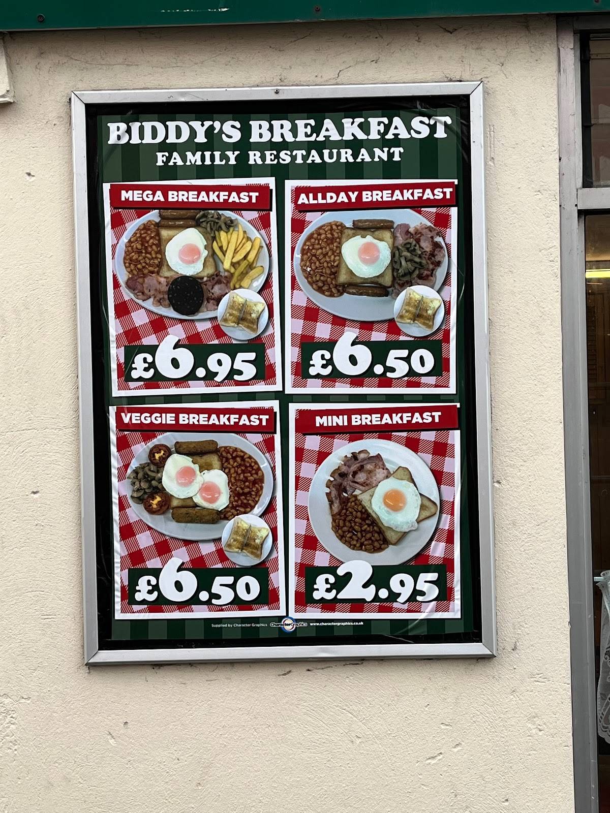 Menu at Biddys Burger Bar, Taunton