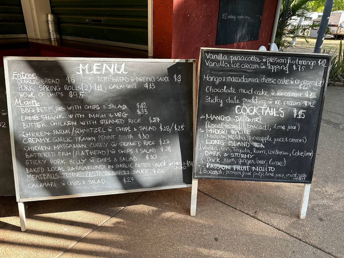 Menu at Big Fig Bistro restaurant, Katherine South