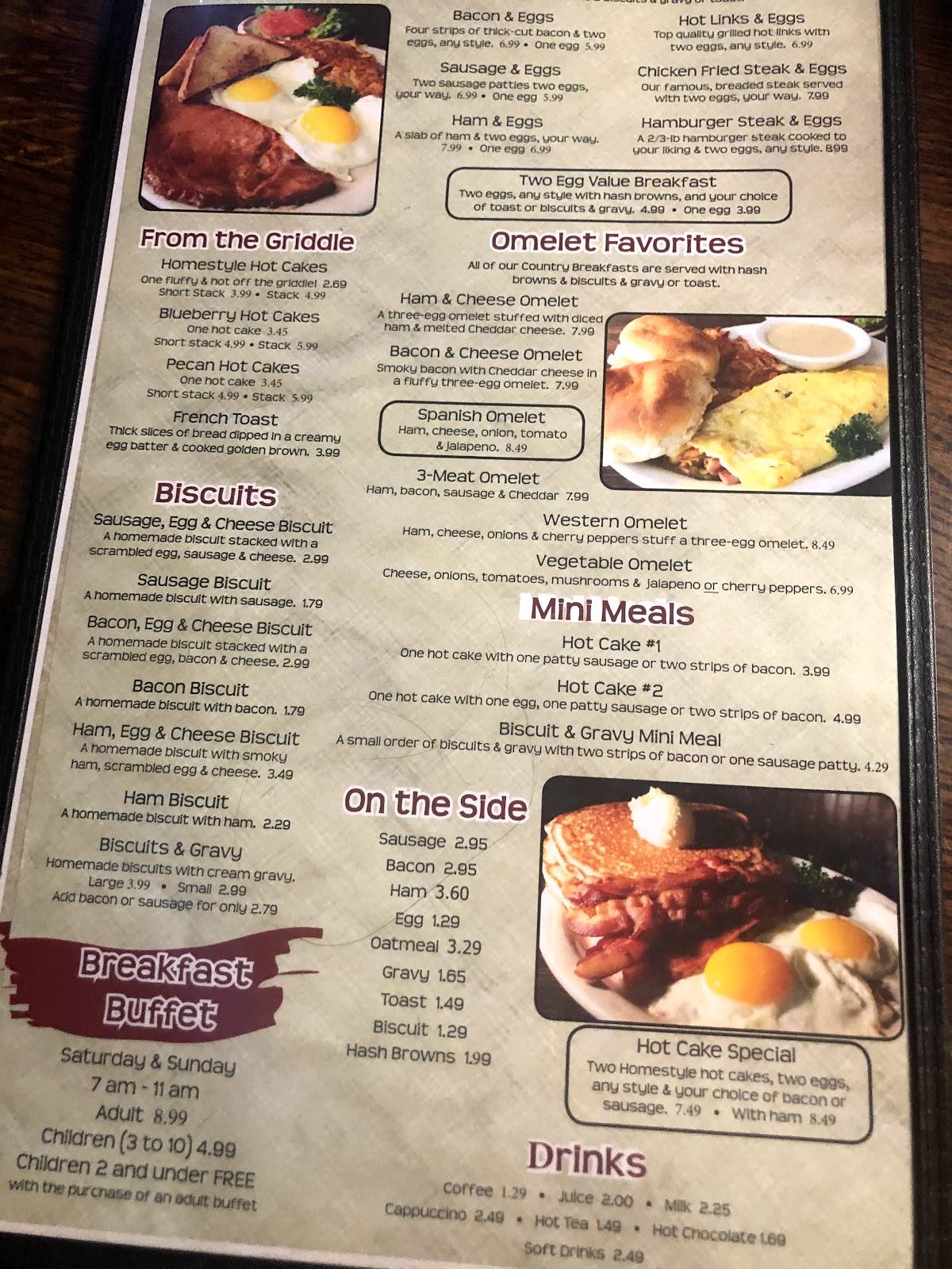 Menu at Big Red Restaurant, Park Hill