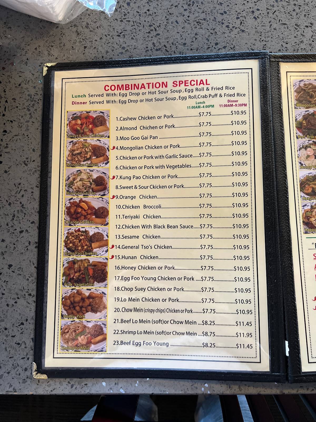 Menu at Big Wa Chinese Restaurant, Casa Grande