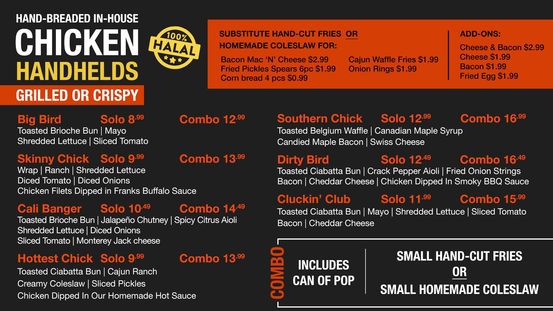 Menu at Bird Box Chicken Joint restaurant, London