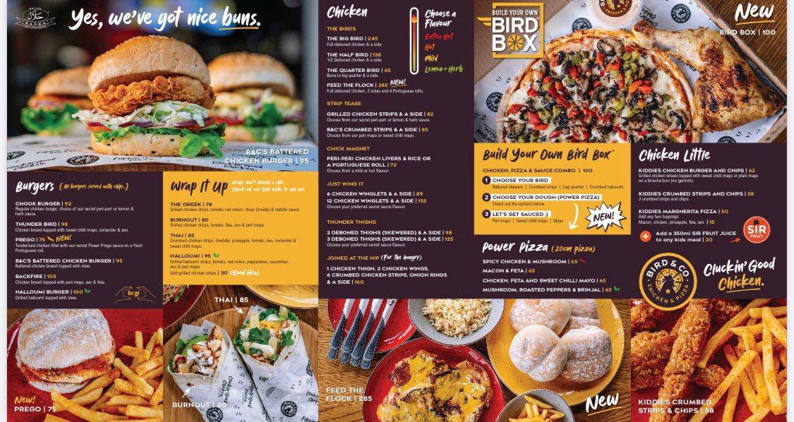 Menu at Bird & Co Rosebank restaurant, Johannesburg