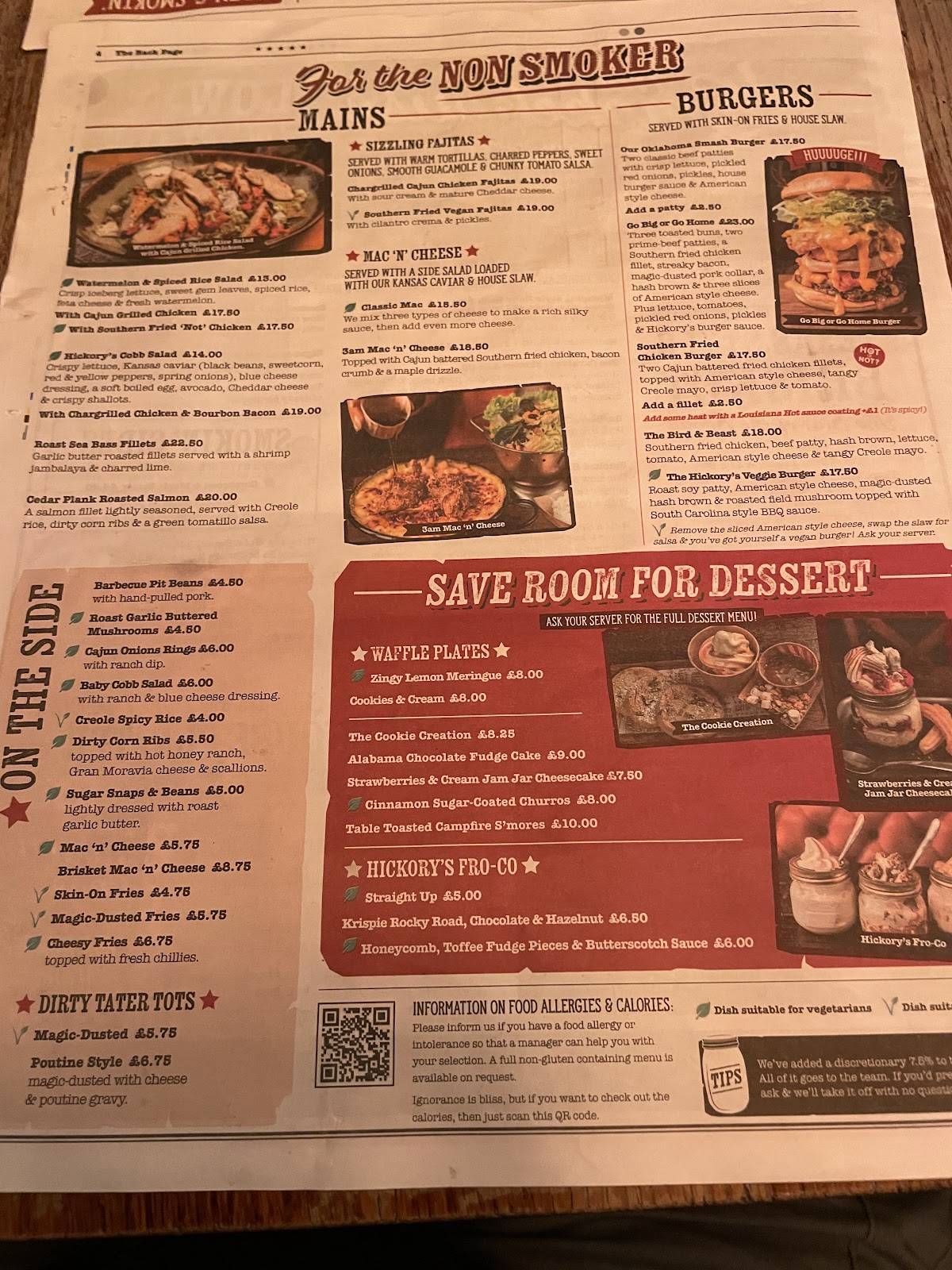 Menu at Hickory's - Castle Bromwich restaurant, Birmingham