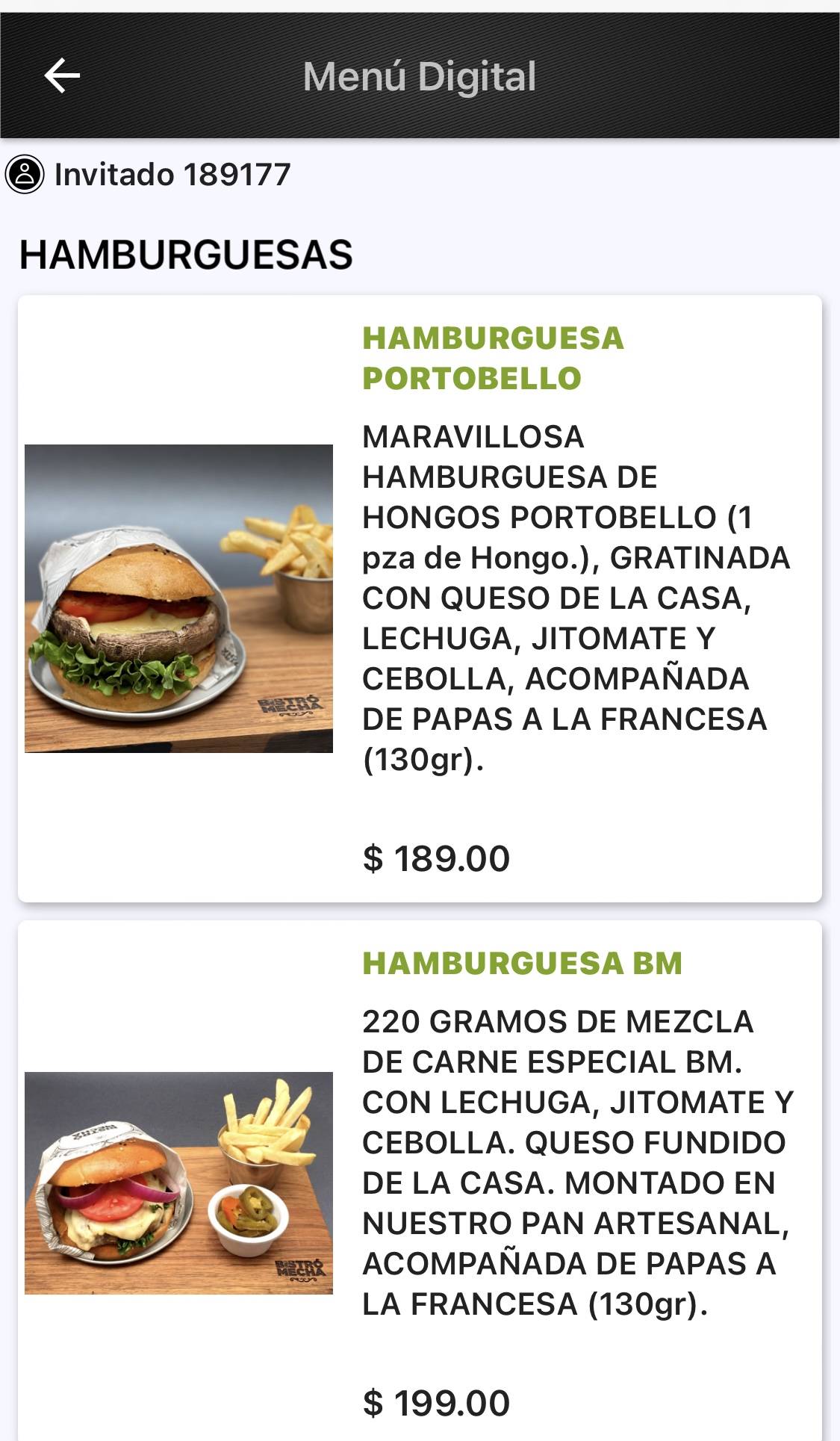 Carta del restaurante Bistro Mecha Centro Histórico, Toluca del Lerdo