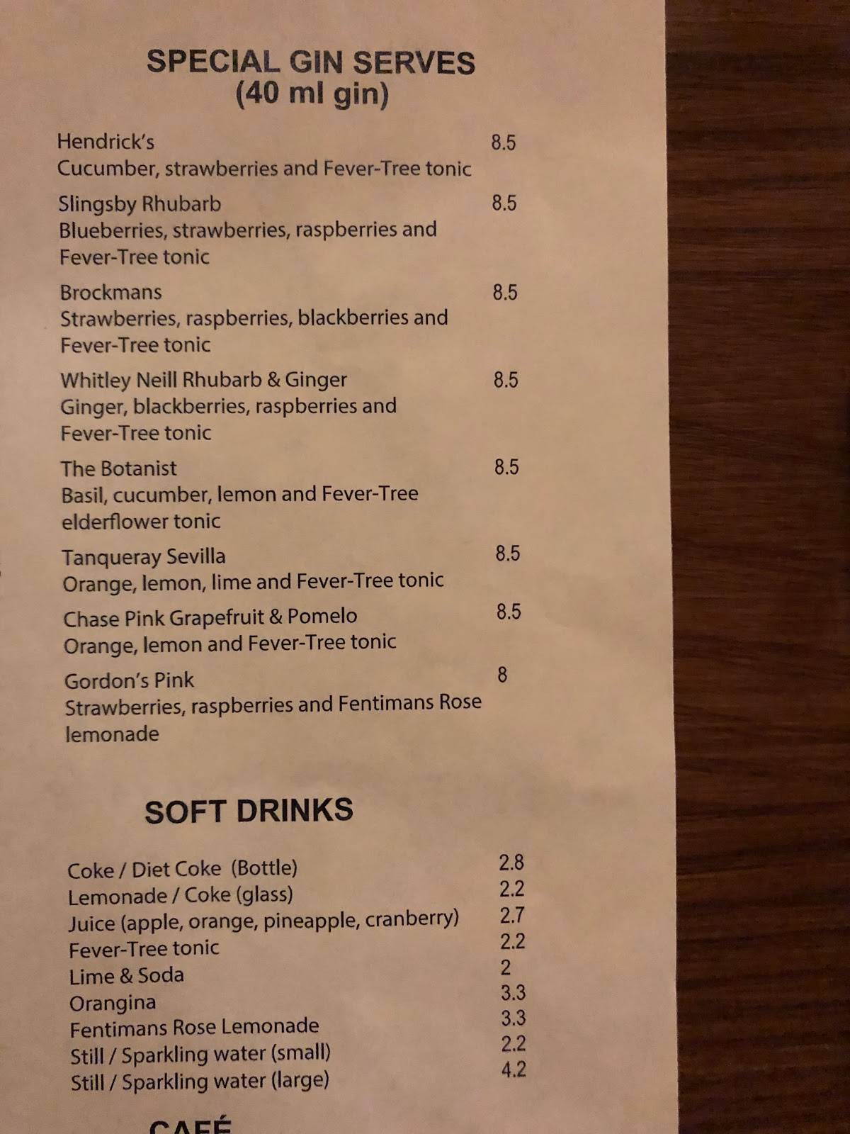 Menu at Bistro Pierre restaurant, Liverpool, 14 Button St