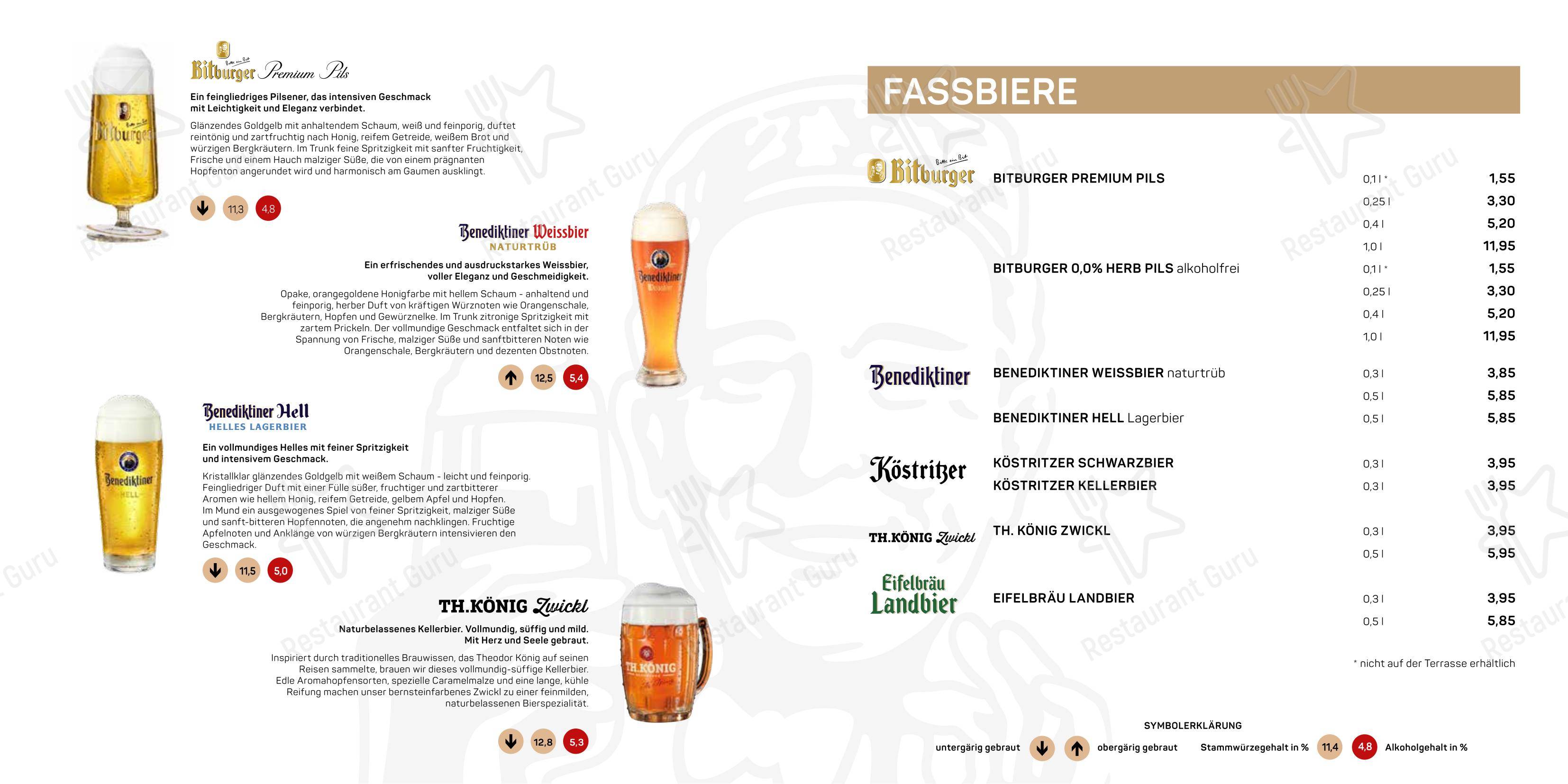 Speisekarte von Bitburger Wirtshaus restaurant, Trier, Kornmarkt 1-3