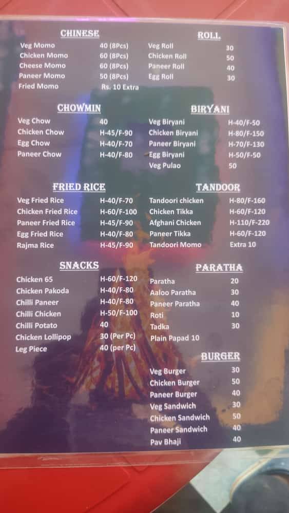 Menu at Bkt food infinity, Bokakhat