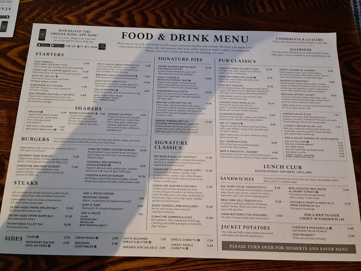 Menu at Black Bull pub & bar, Corbridge