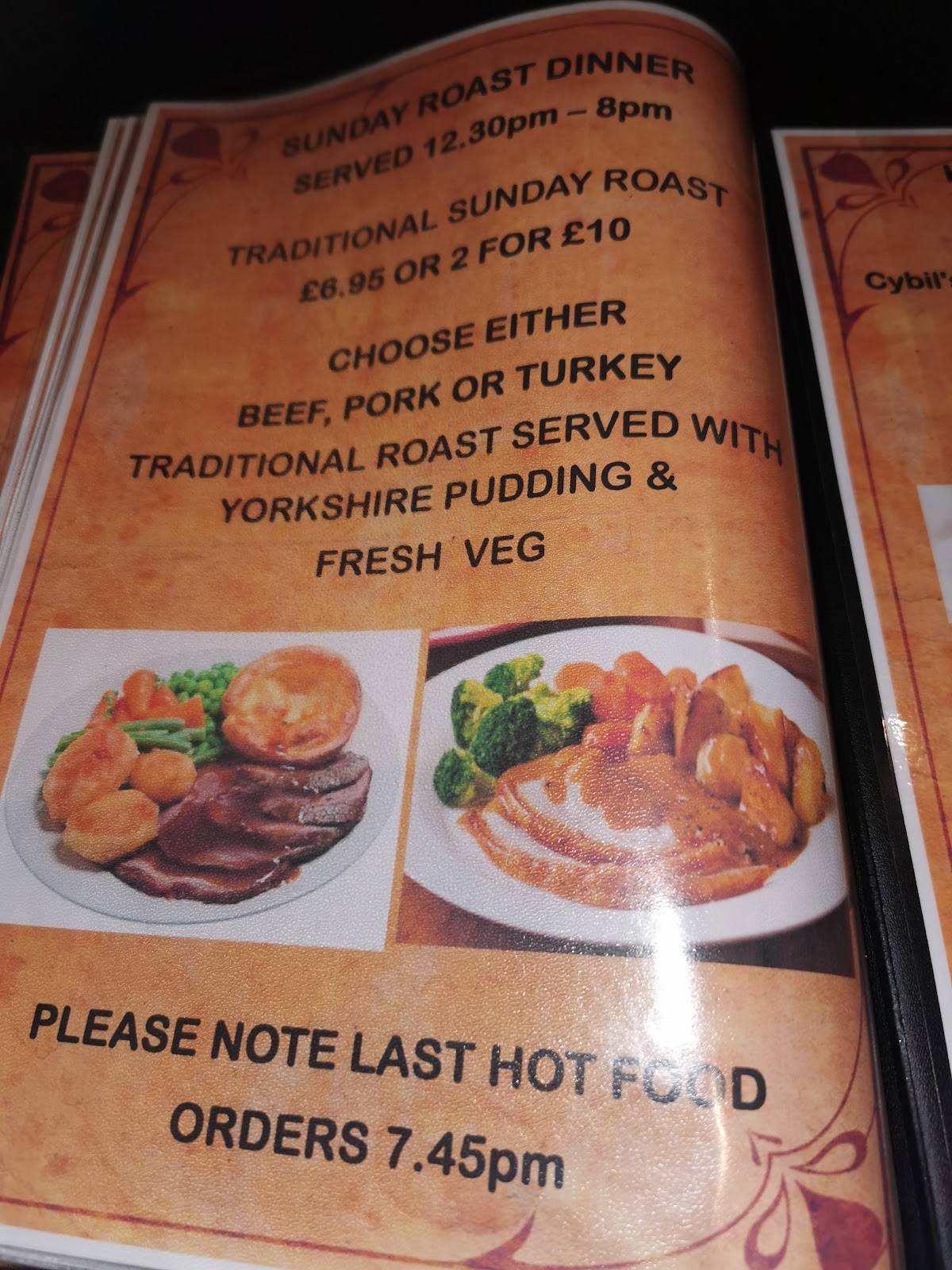 Menu at Peek A Booze pub & bar, Blackpool