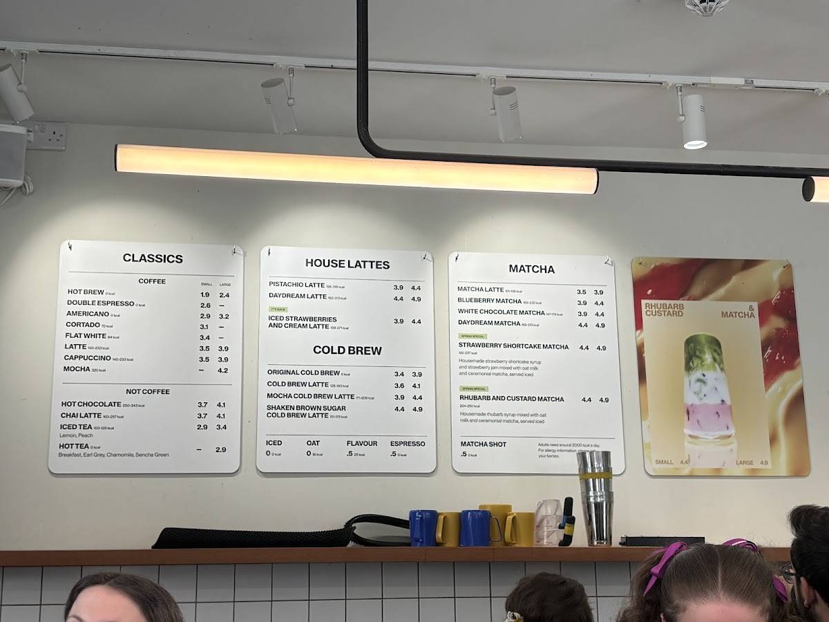 Menu at Blank Street Coffee cafe, London, 80 Kingsway