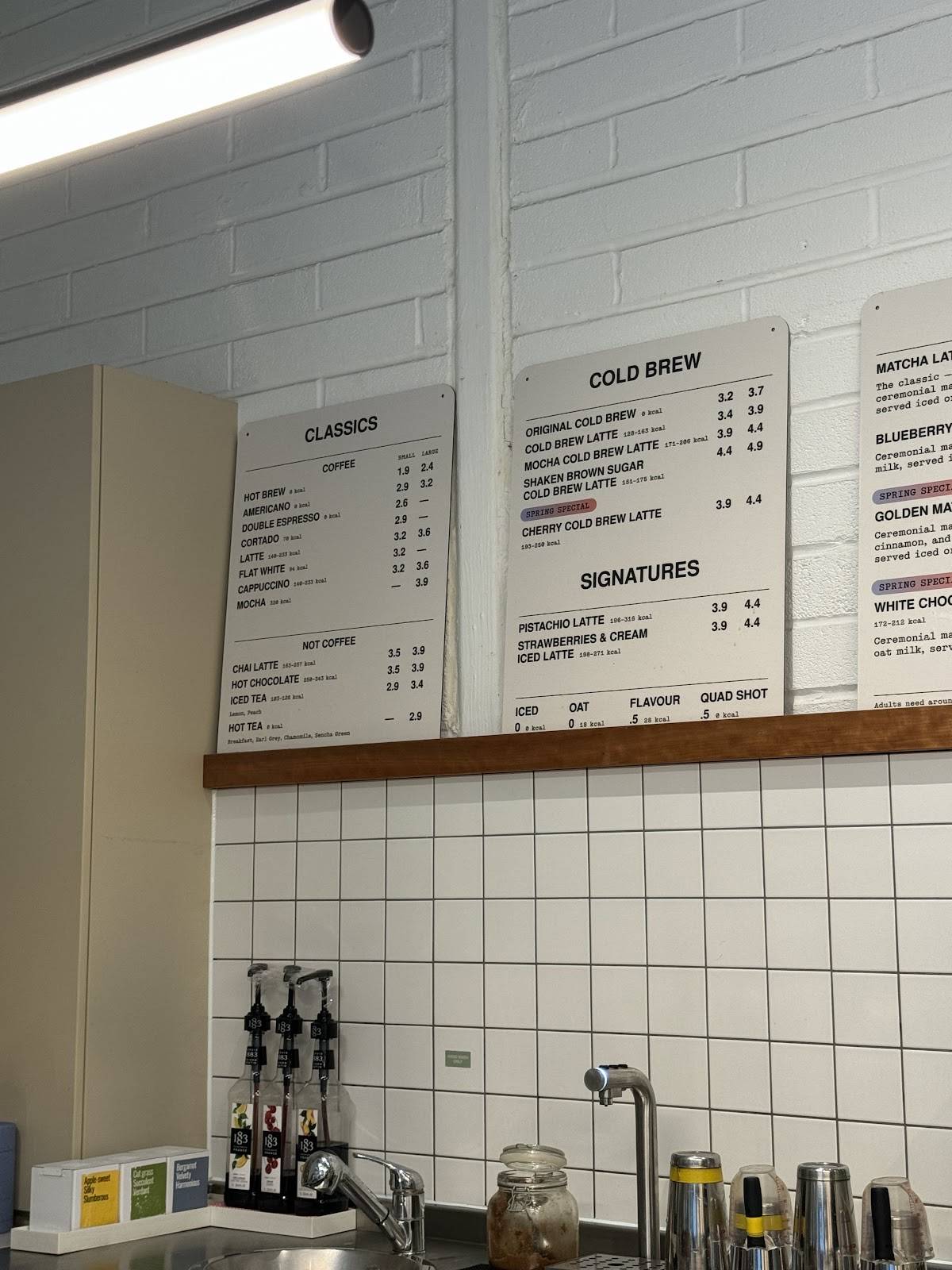 Menu at Blank Street Coffee restaurant, London, 1 Old Quebec St