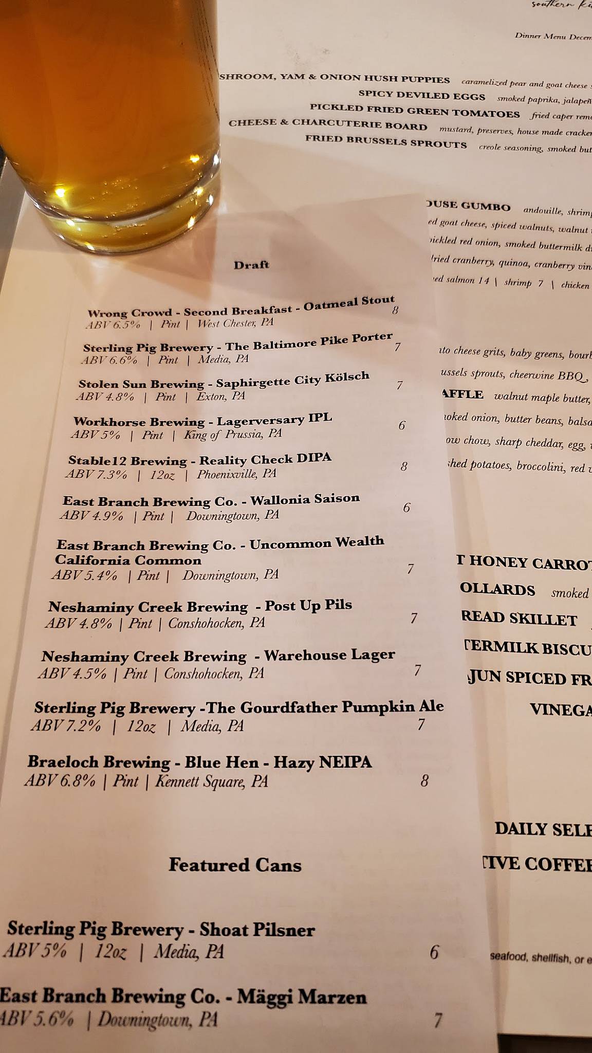 Menu at Bloom Southern Kitchen restaurant, Chester Springs, 123 ...