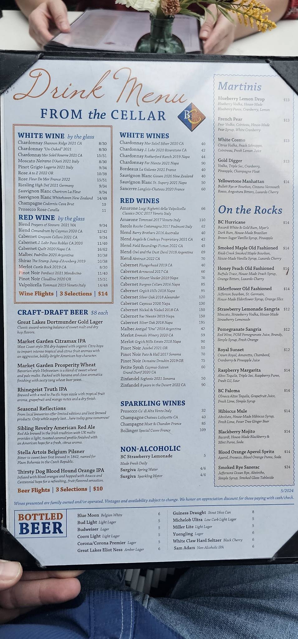 Menu at Blue Canyon Kitchen & Tavern restaurant, Twinsburg