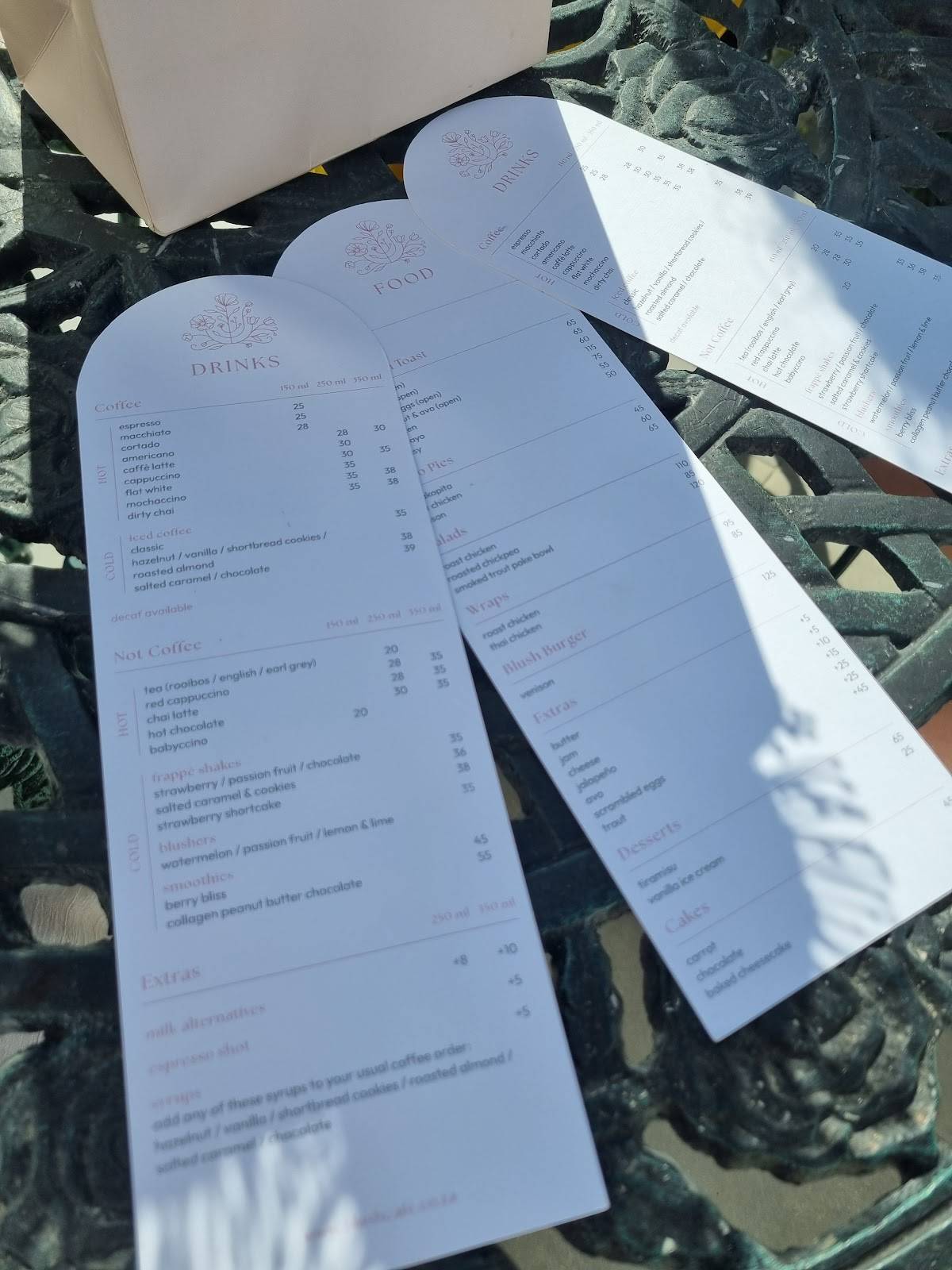 Menu at Blush Cafe Piketberg, Piketberg