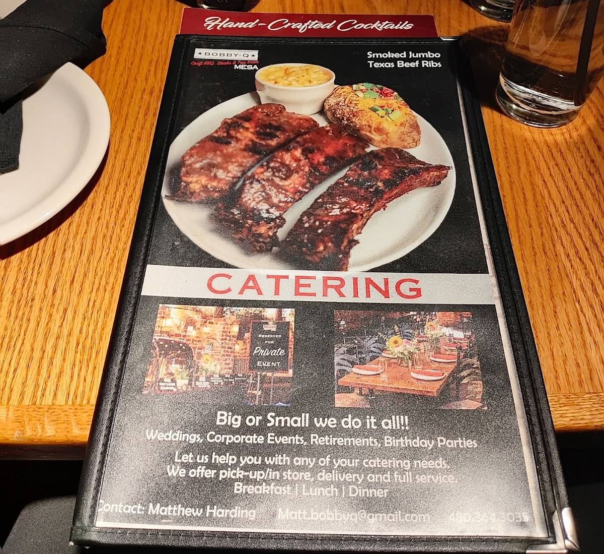 Menu at BOBBY Q of MESA Craft BBQ, Premium Steaks and AZ Tap Room, Mesa ...
