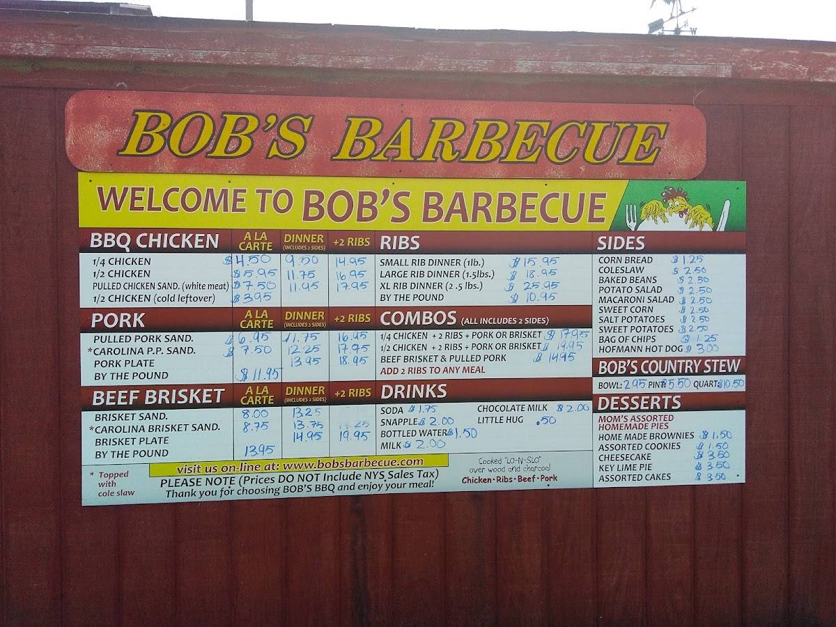 Menu at Bob's Barbecue, Homer