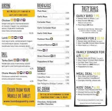 Menu at Bombay Pantry - Bray restaurant, Bray, 6 Castle St