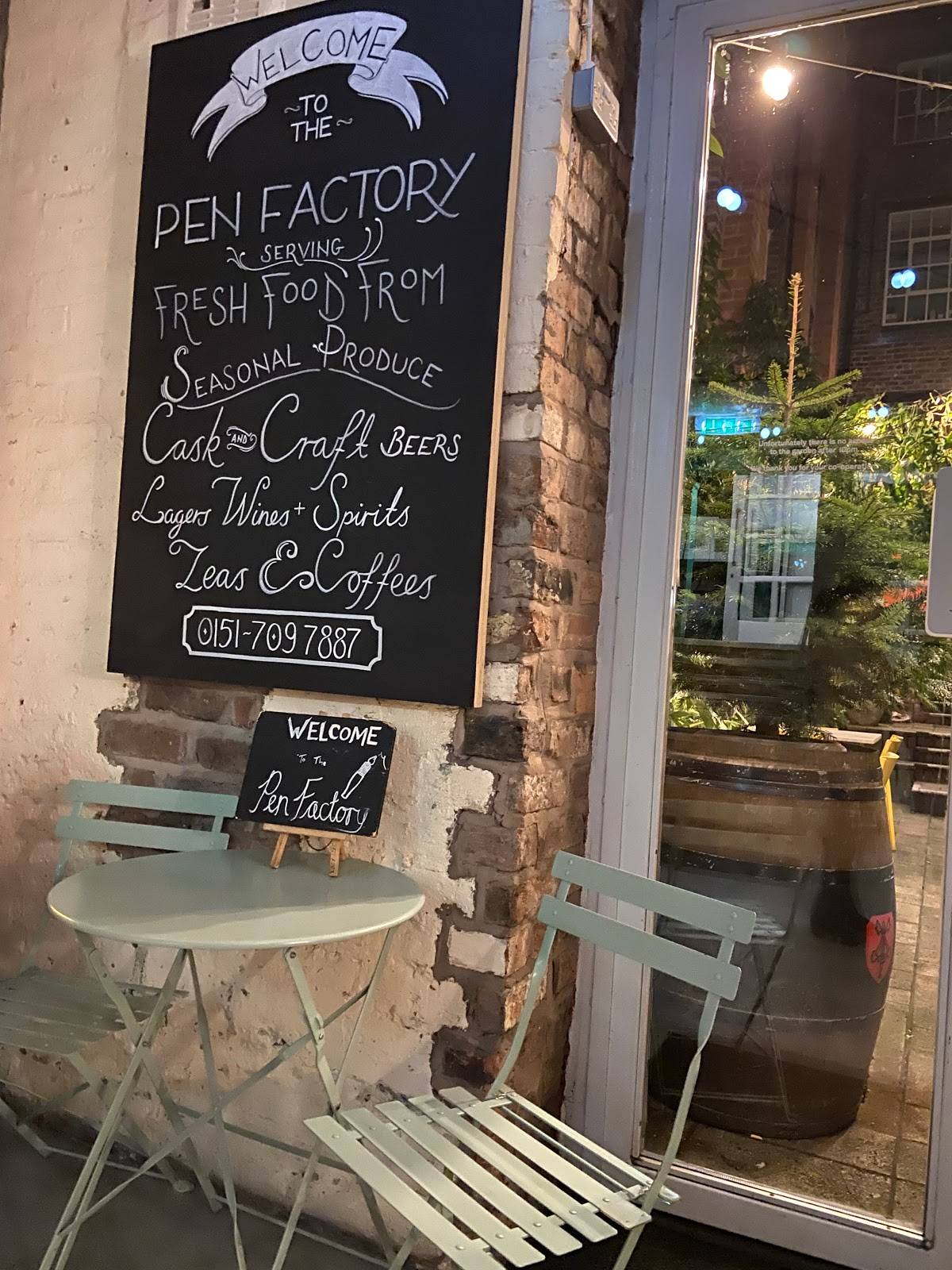 Menu at The Pen Factory pub & bar, Liverpool
