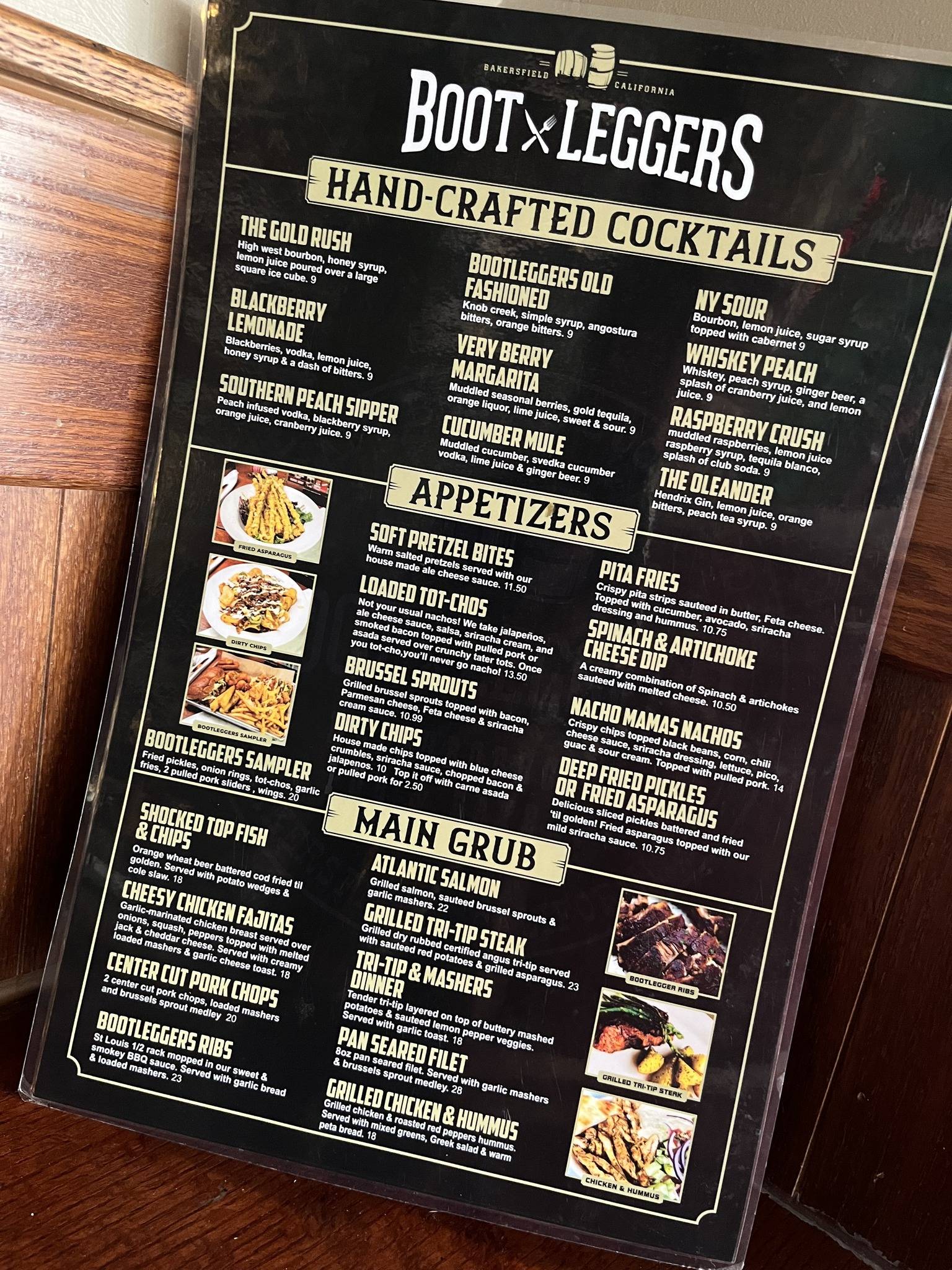 Menu at Bootleggers Craft Pub & Eatery, Bakersfield