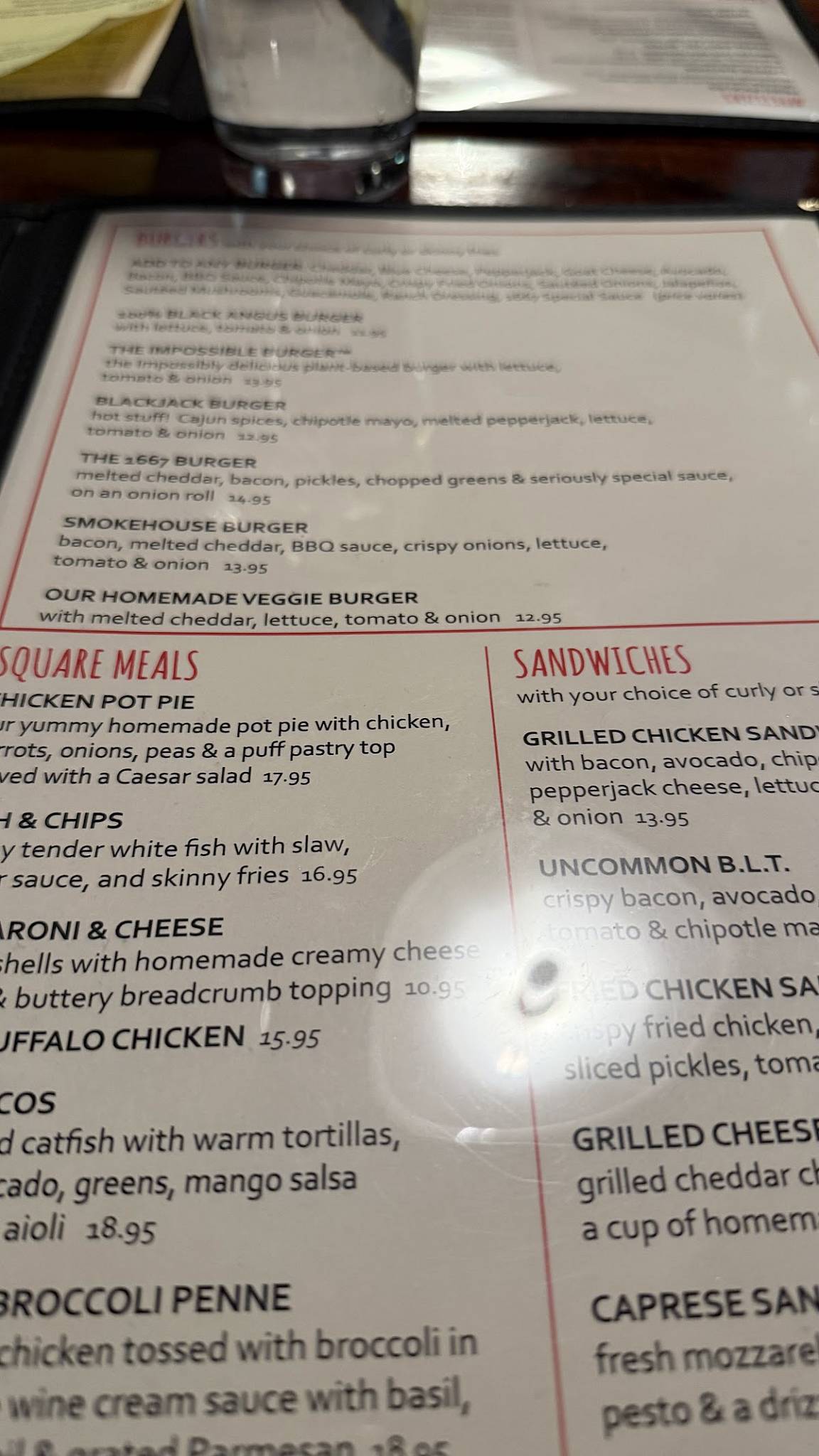 Menu at Cambridge Common Restaurant, Cambridge