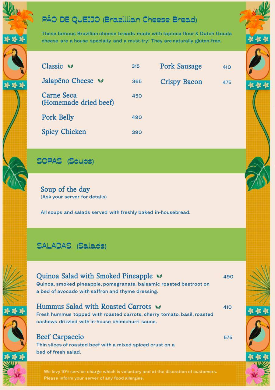 Menu at Boteco - Restaurante Brasileiro, Bengaluru