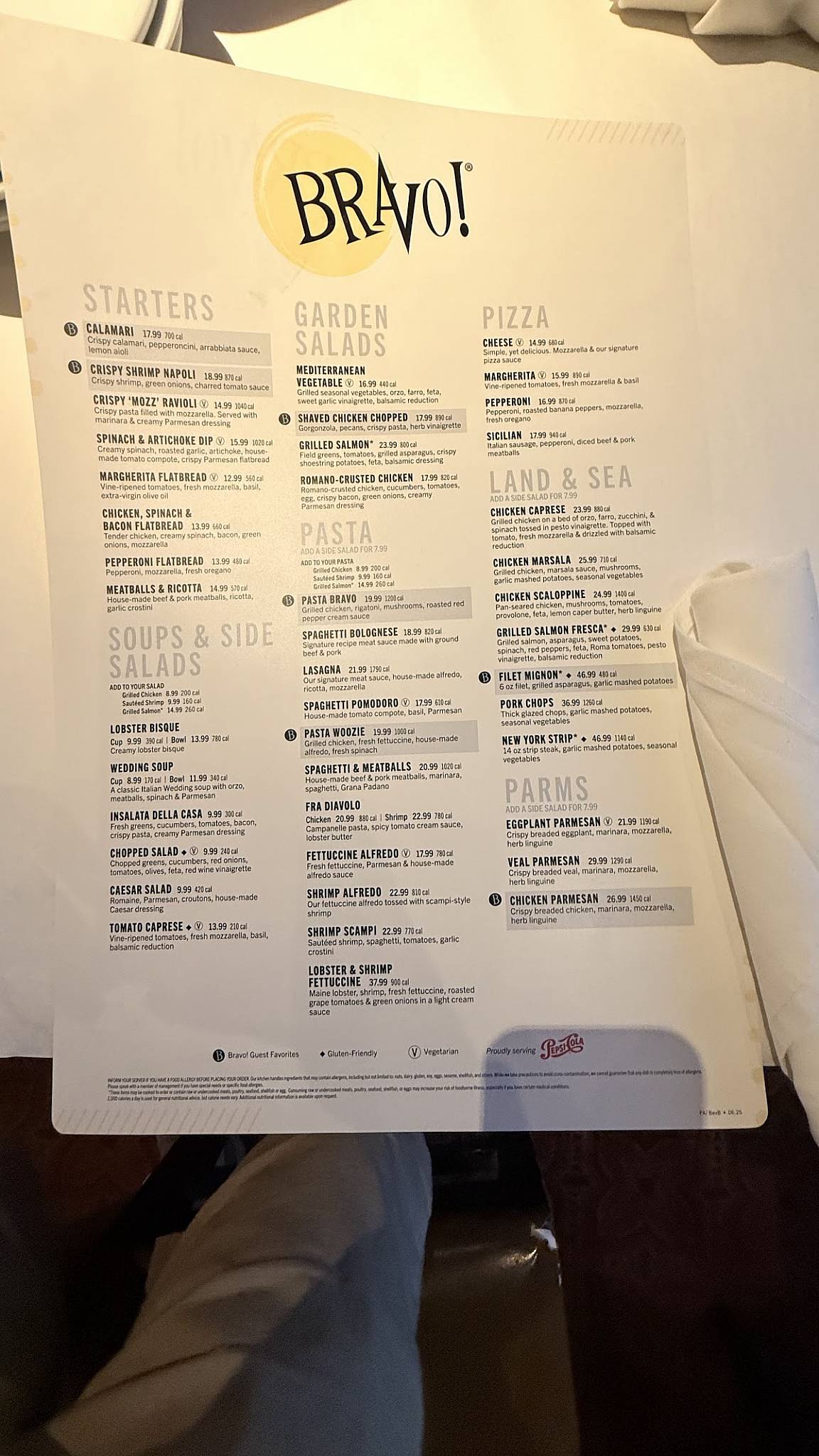 Menu at Bravo! Italian Kitchen pub & bar, Robinson Township