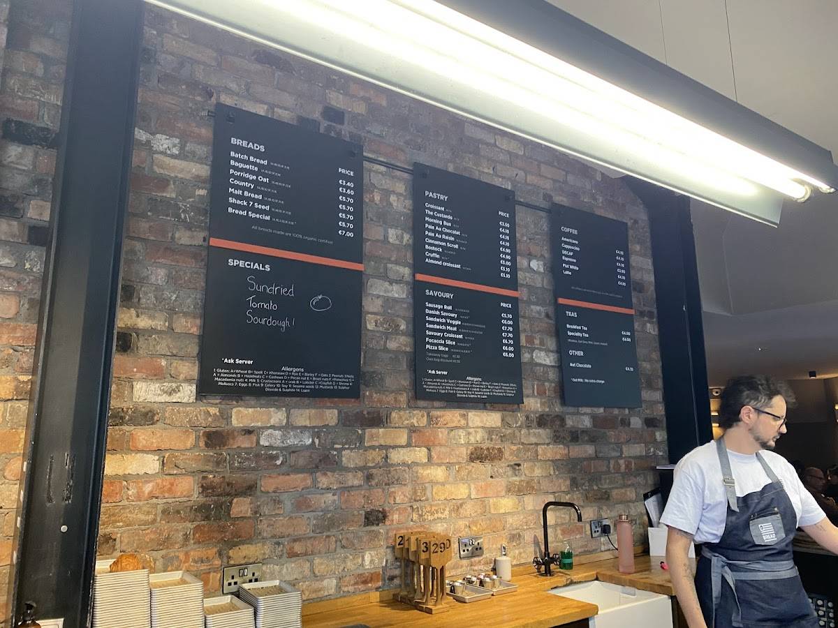 Menu at Bread 41 cafe, Dublin