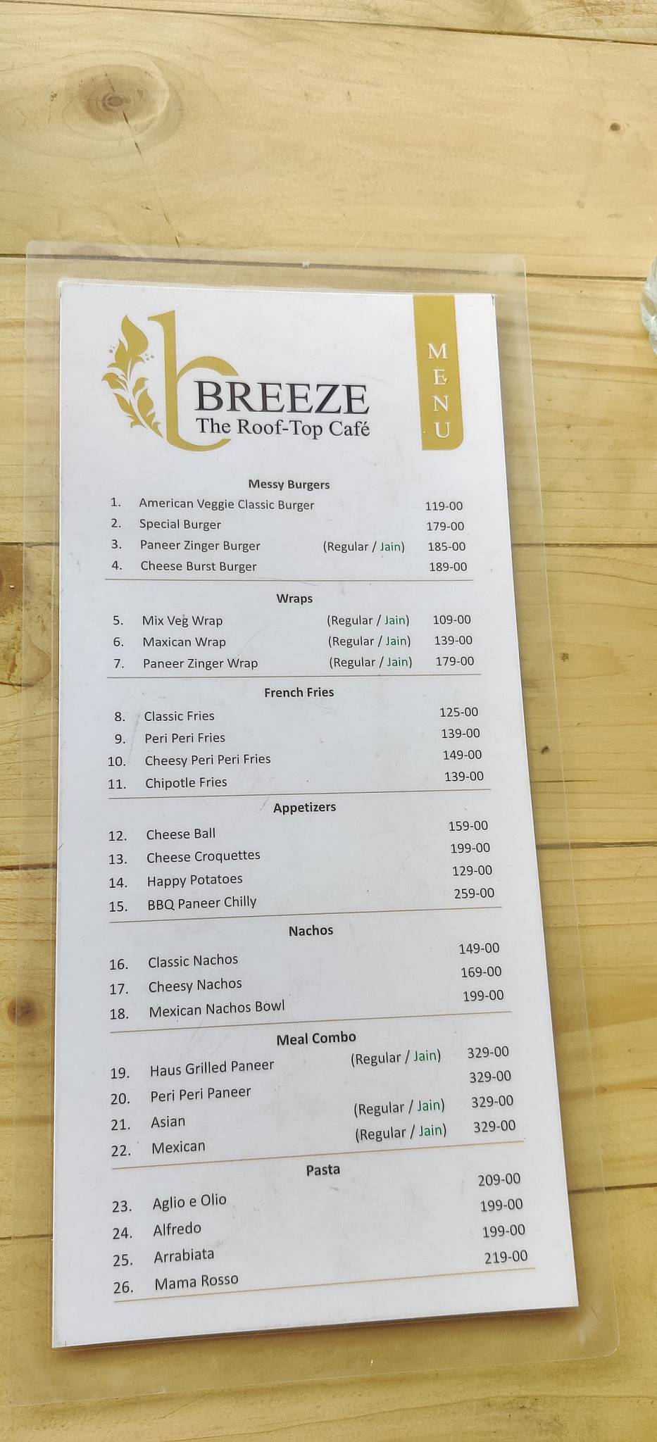 Menu at Breeze - The Rooftop Cafe, Palghar