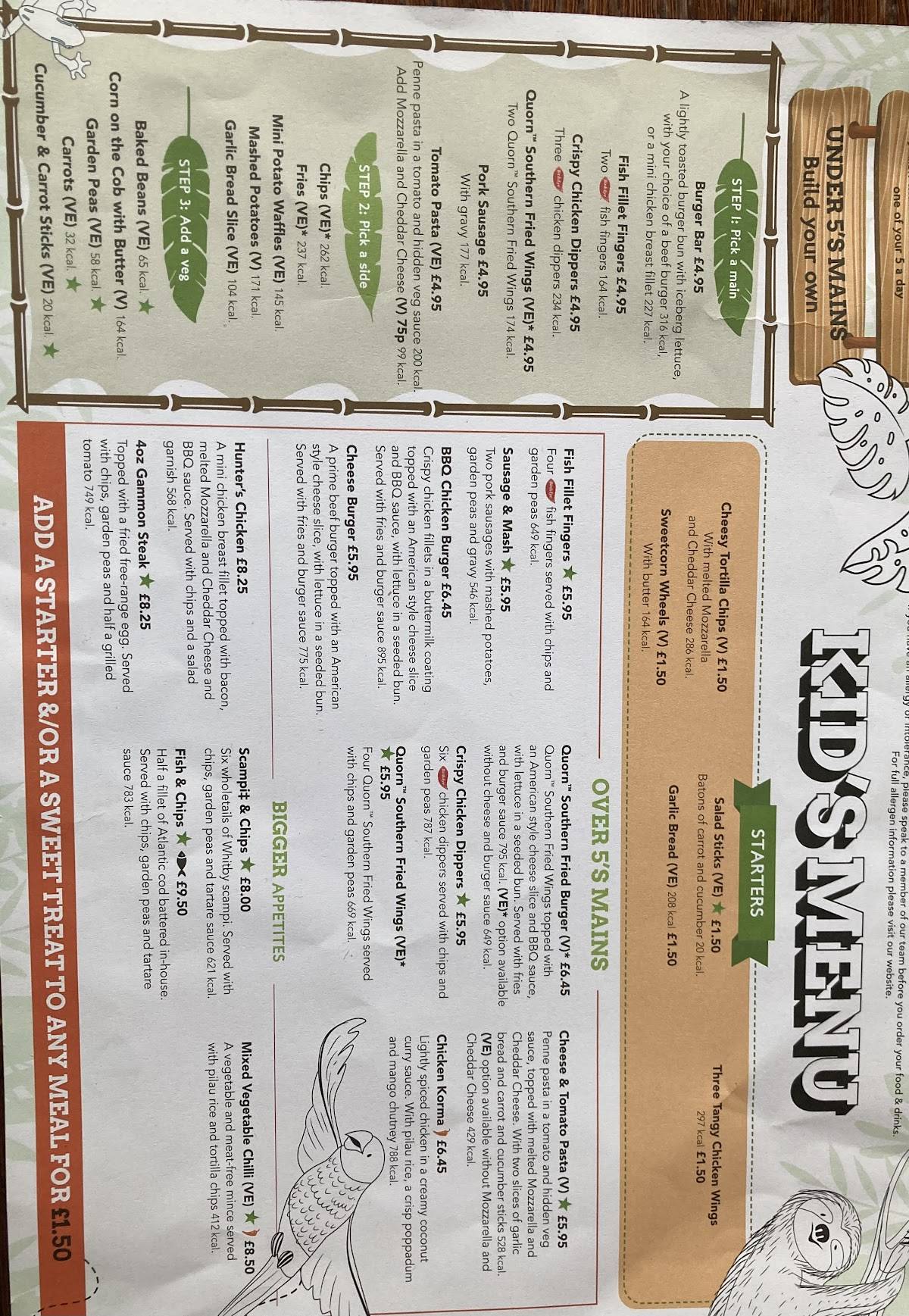 Menu at Bridge Inn pub & bar, Brewood