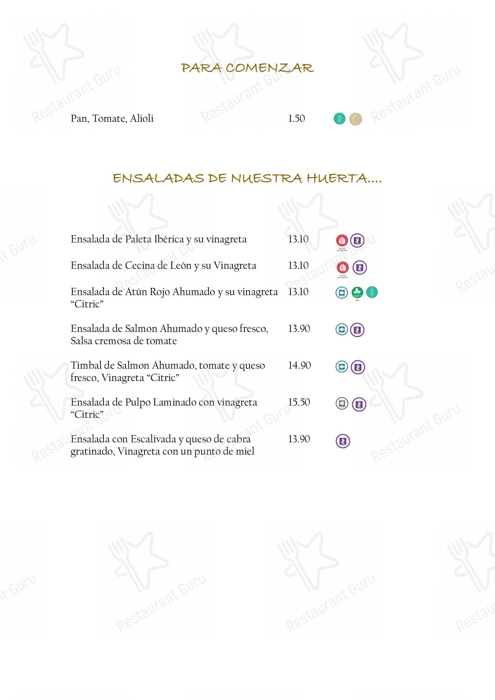 Carta del restaurante Brisas Del Mar, Piles