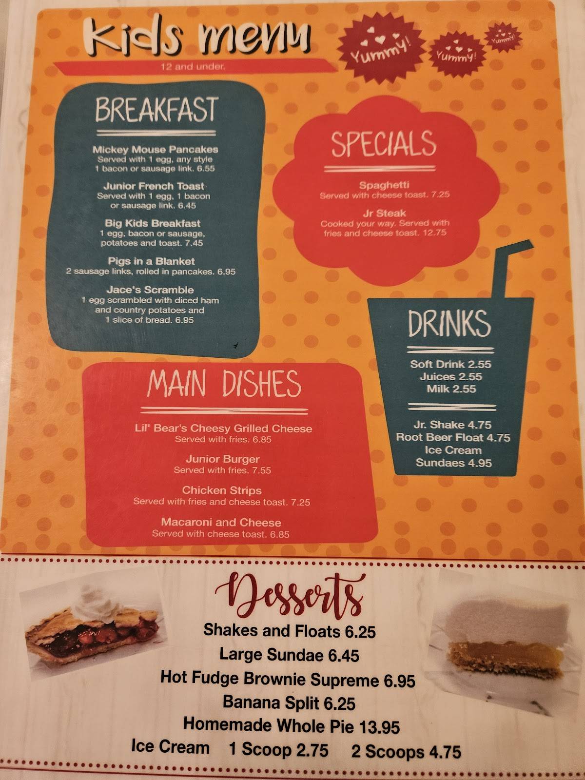 Menu at Brooks Ranch restaurant, Atwater