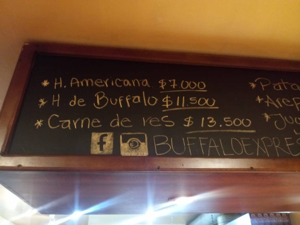 Carta del restaurante Buffalo Express, Cajicá, Calle 3 No. 3a-08