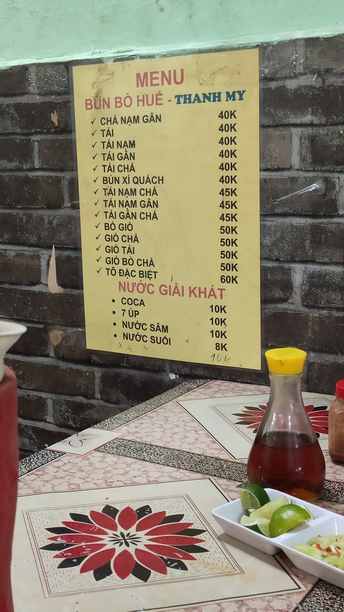 Menu at Bún bò Huế Thanh My Tân Phú (Xí Quách Rất Ngon), Ho Chi Minh City