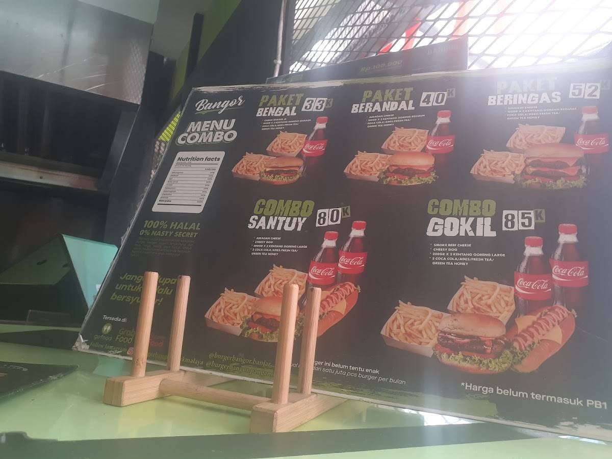 Menu at Burger Bangor Pangandaran, Pangandaran