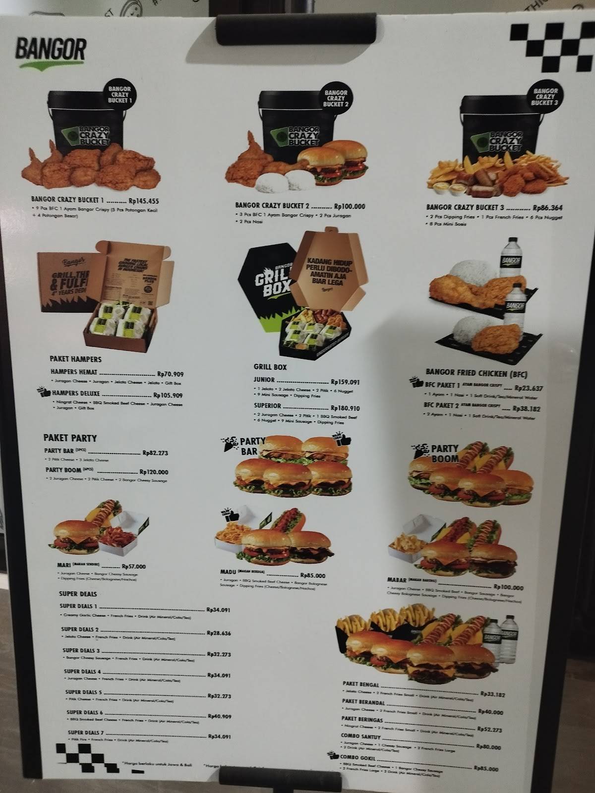 Carta del restaurante Burger Bangor, Sidoarjo, Jl. Raya sepade No.B-08