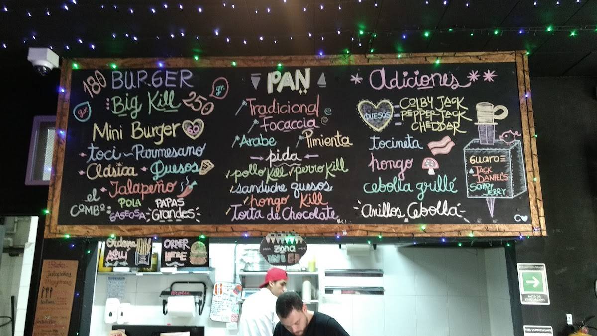 Carta del restaurante Burger Kill Javeriana, Bogotá