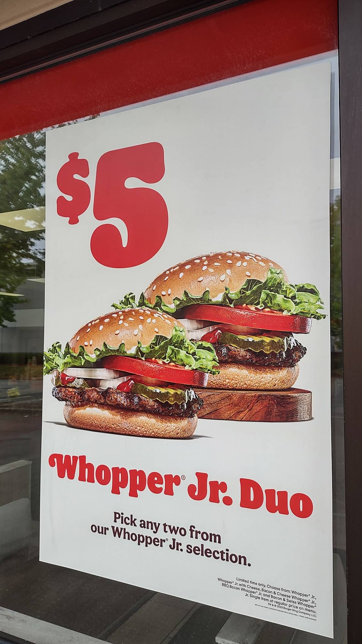 Menu at Burger King fast food, Beaverton, NE Town Center Dr