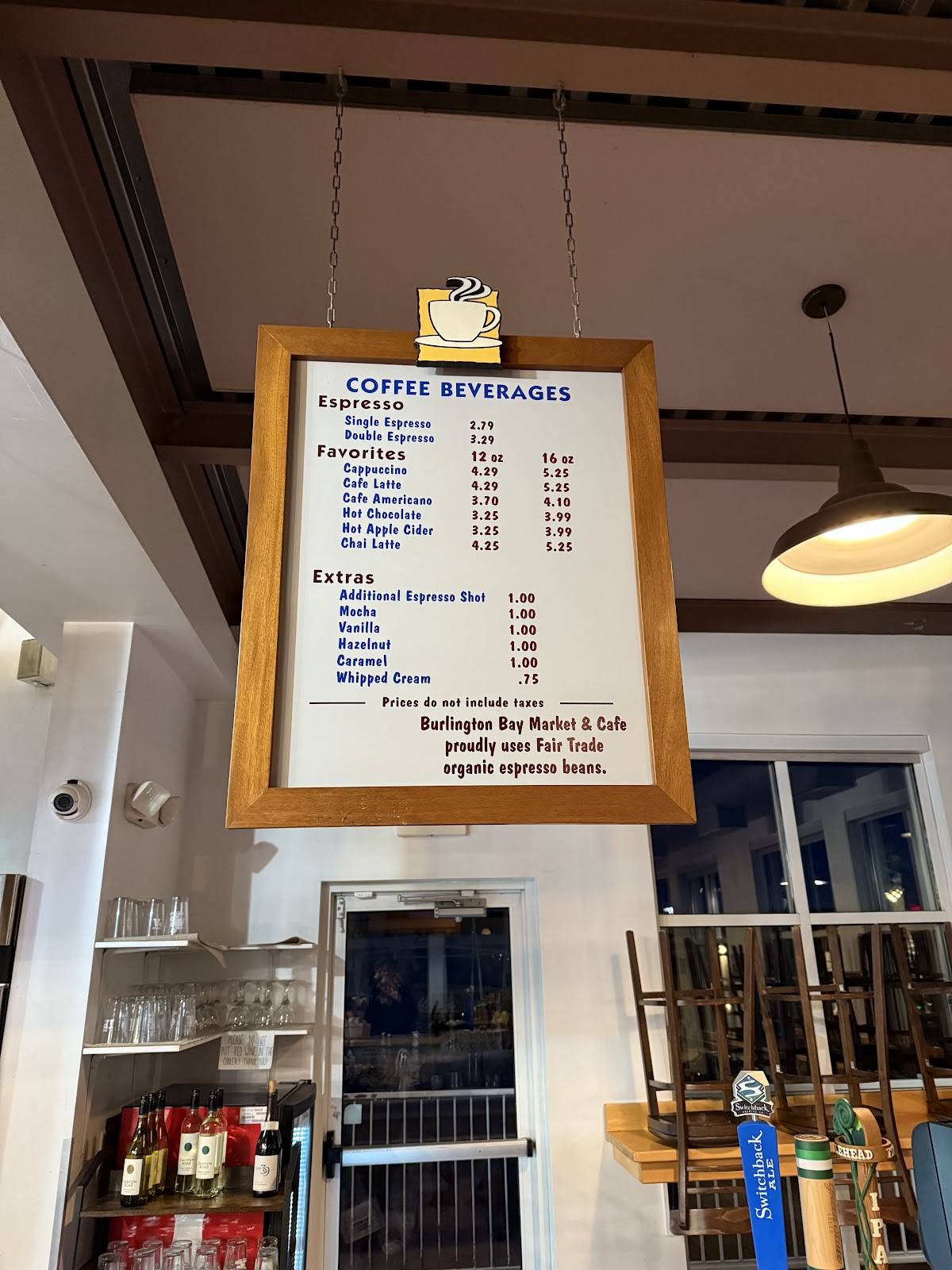 Menu at Burlington Bay restaurant, Burlington