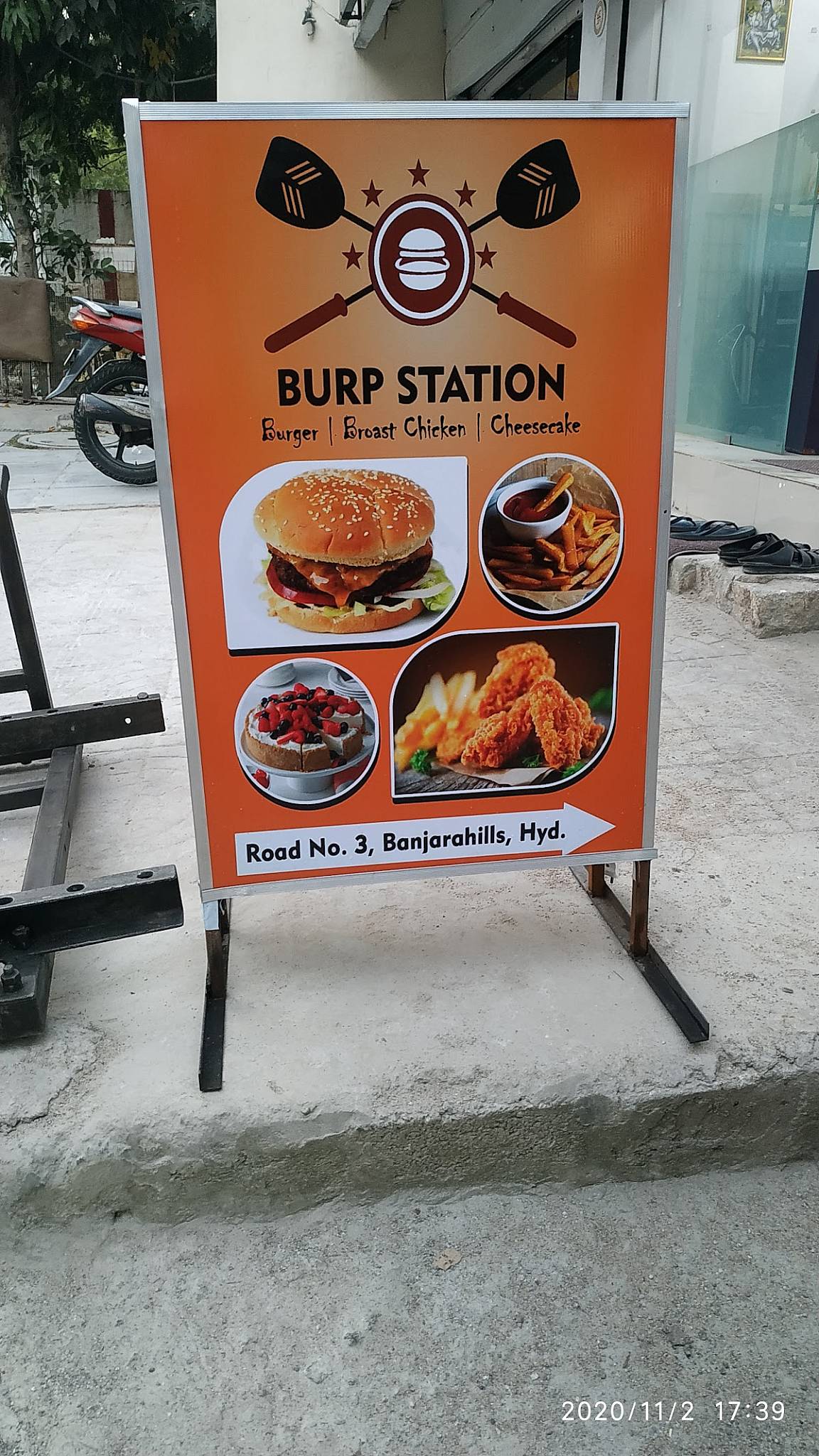 Menu at Burp Station, Hyderabad