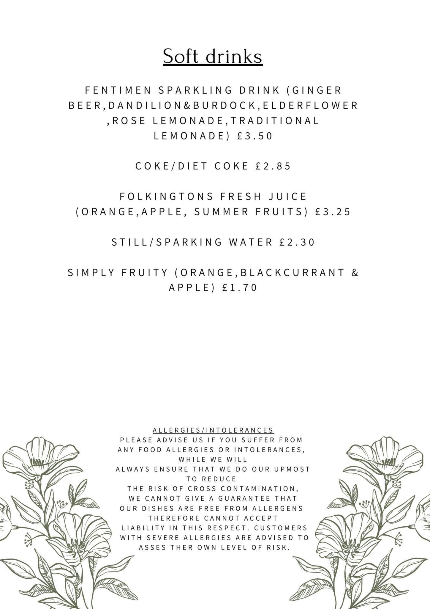 Menu at Bywell Coffee Barn, Stocksfield