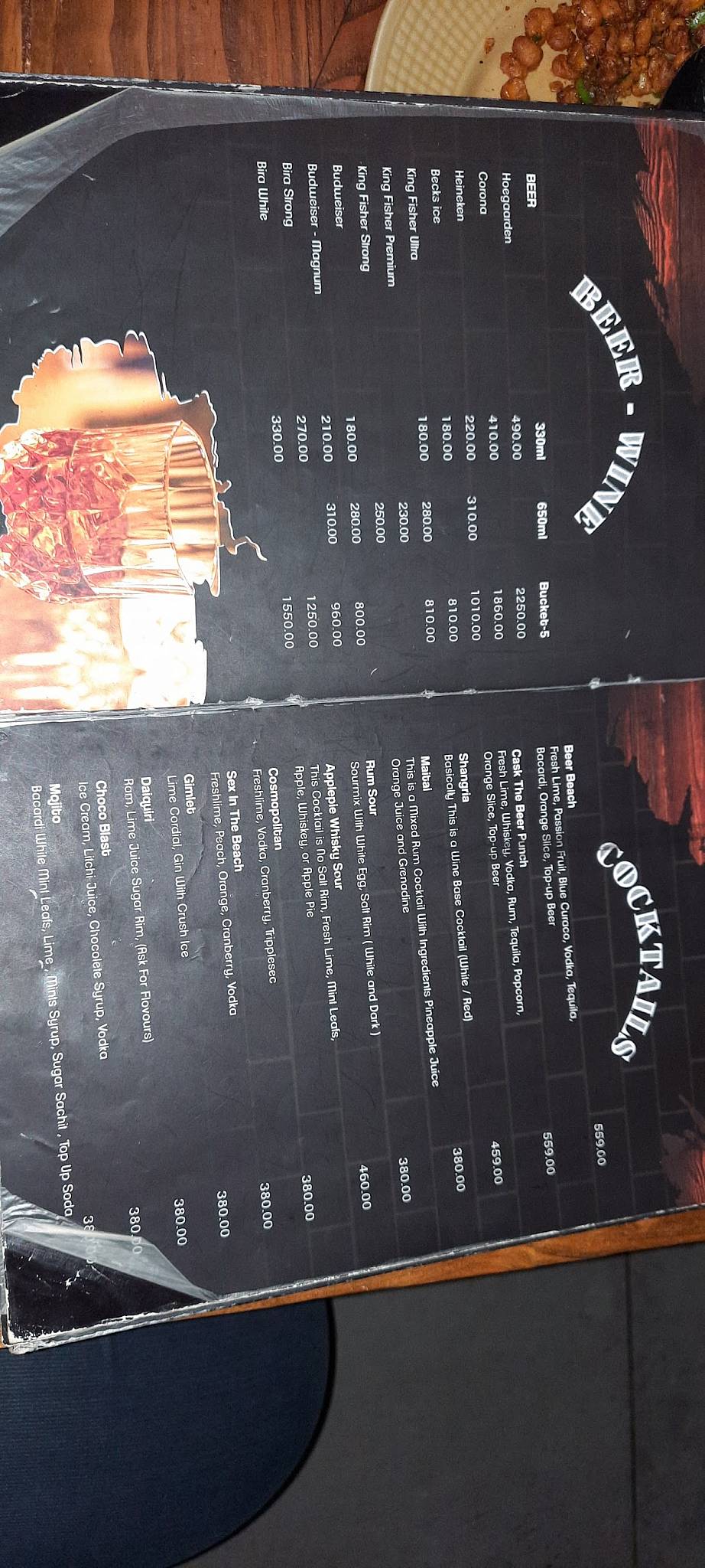 Menu at CASK - The Bar, Hyderabad