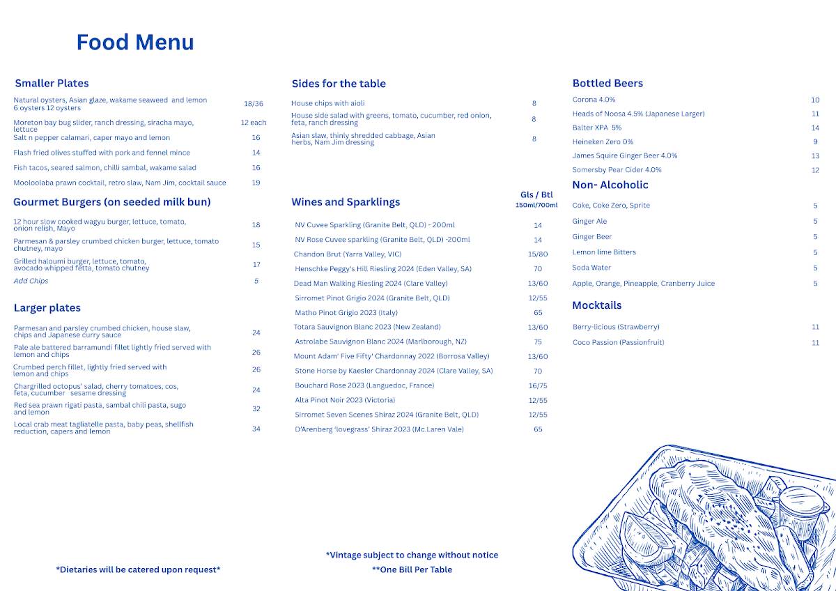 Menu at COCO GABBA restaurant, Woolloongabba